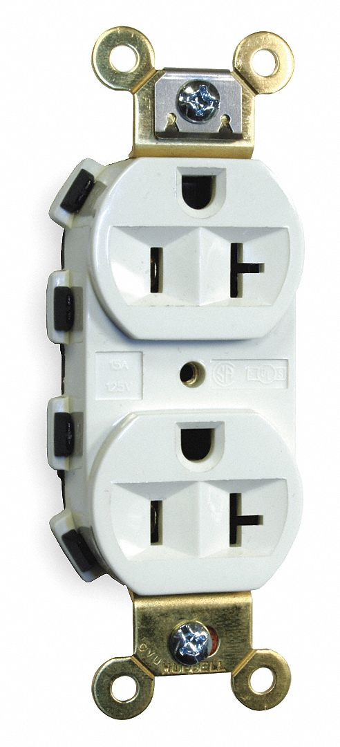 Snap Connect Receptacle,20A,Office White - Grainger