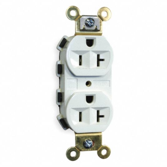 Snap Connect Receptacle,20A,Office White - Grainger