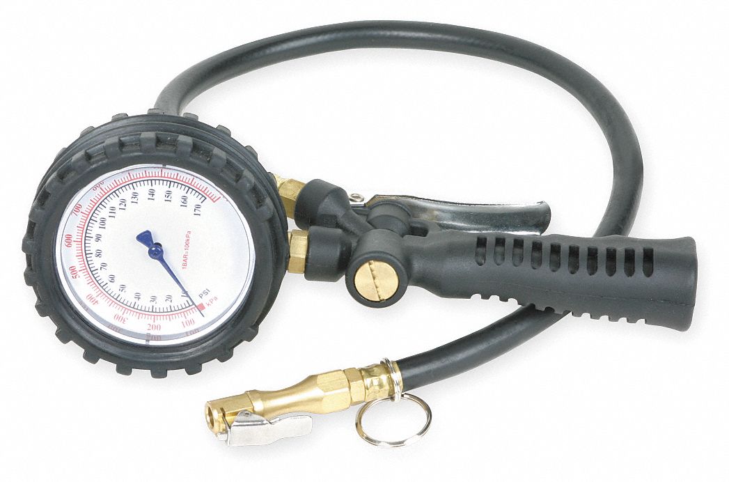 Inflator,Gauged,1/4 FPNT,Locking Chuck - Grainger