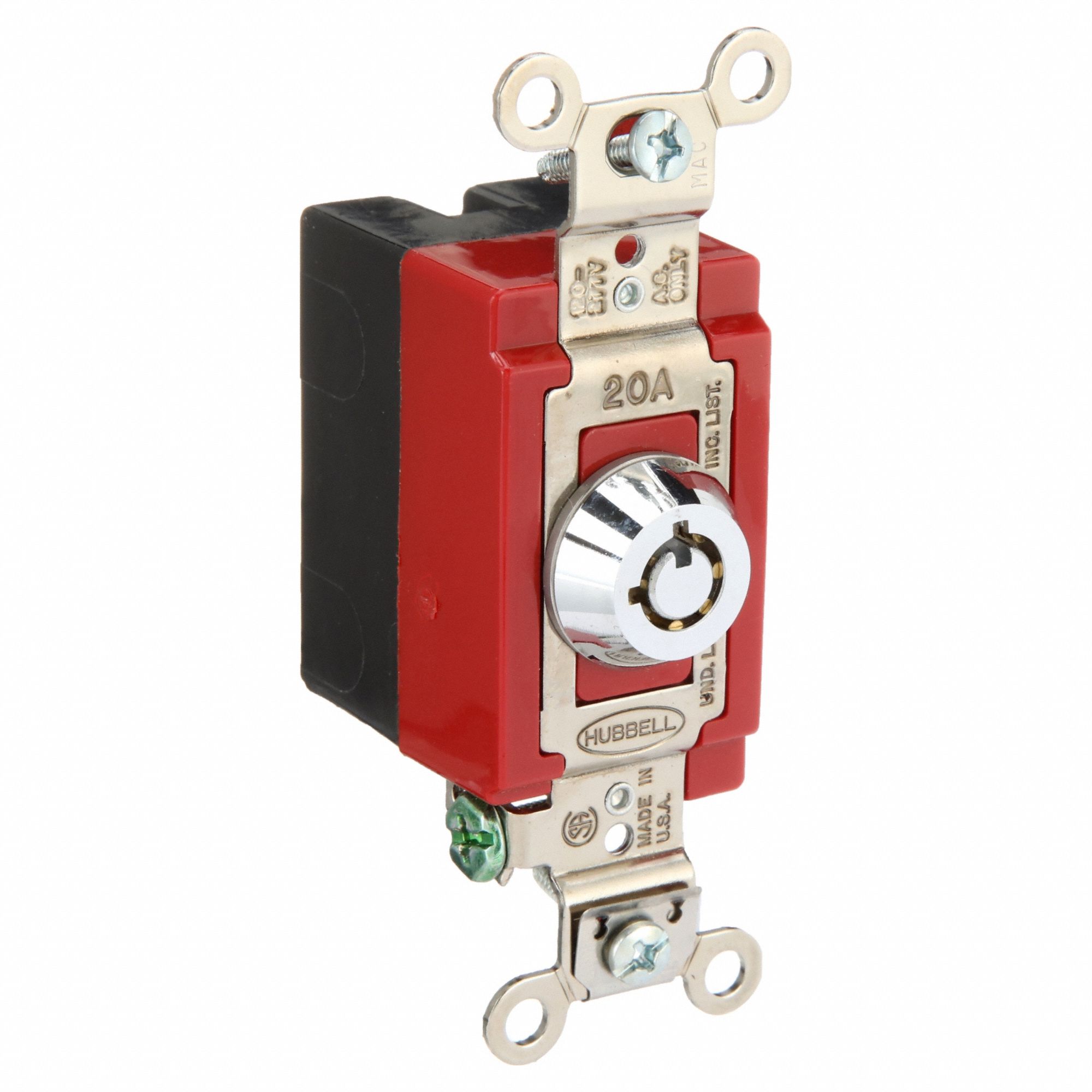 Locking Switch, Single Pole, Wall Switch - 1TJW6|HBL1221RKL - Grainger