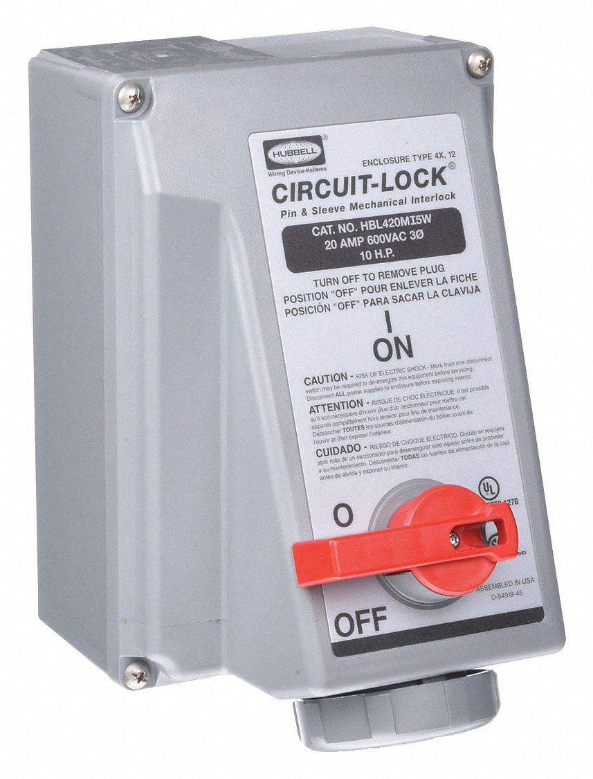 Non-Fused, 20 A, Mechanical Interlock Device - 1TJZ5|HBL420MI5W - Grainger
