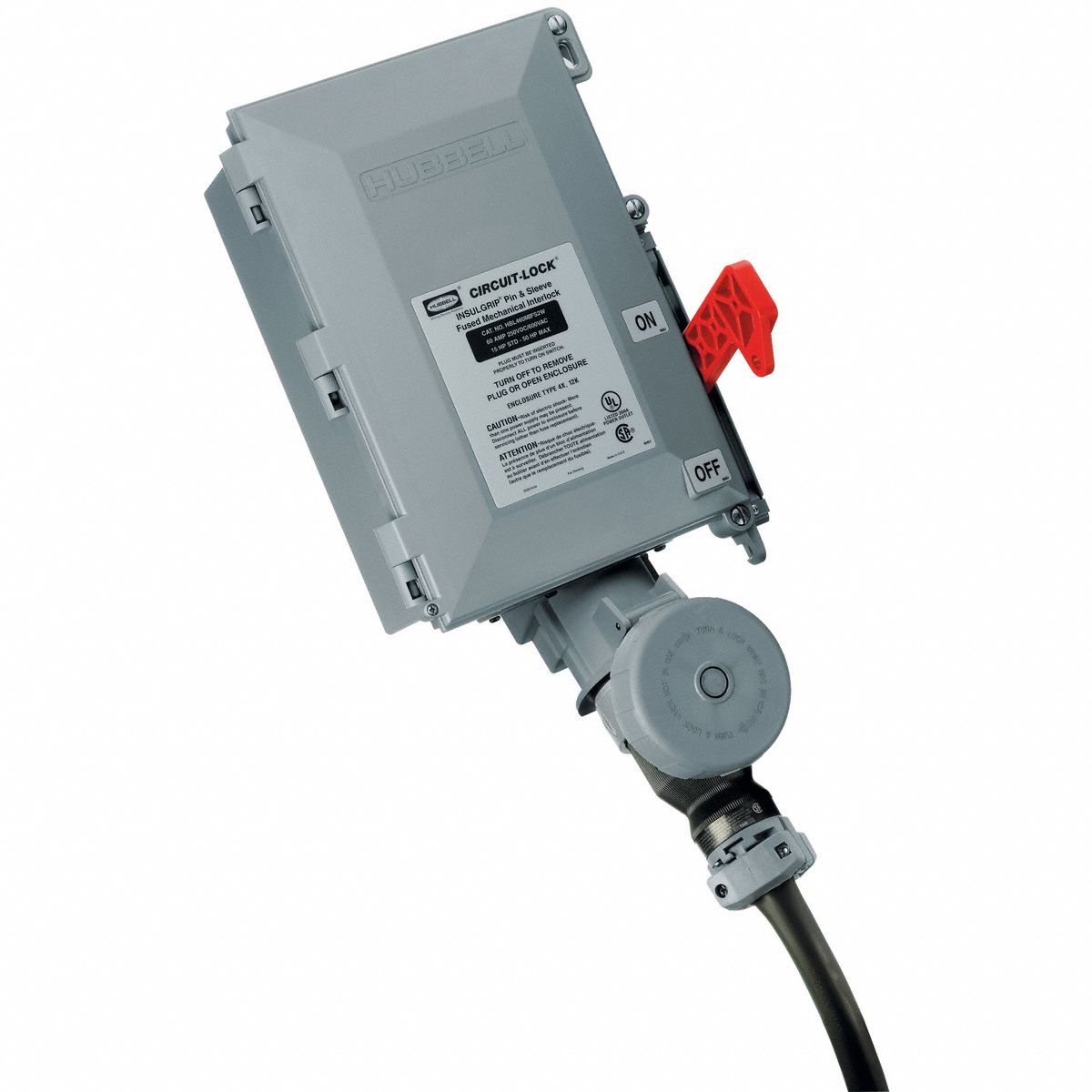 HUBBELL Mechanical Interlock Device: Three Phase, 600V AC/250V DC, 3 ...