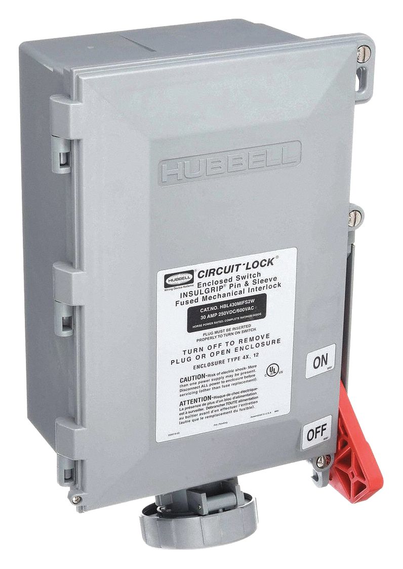 Fused, 30 A, Mechanical Interlock Device - 1TJZ7|HBL430MIFS2W - Grainger