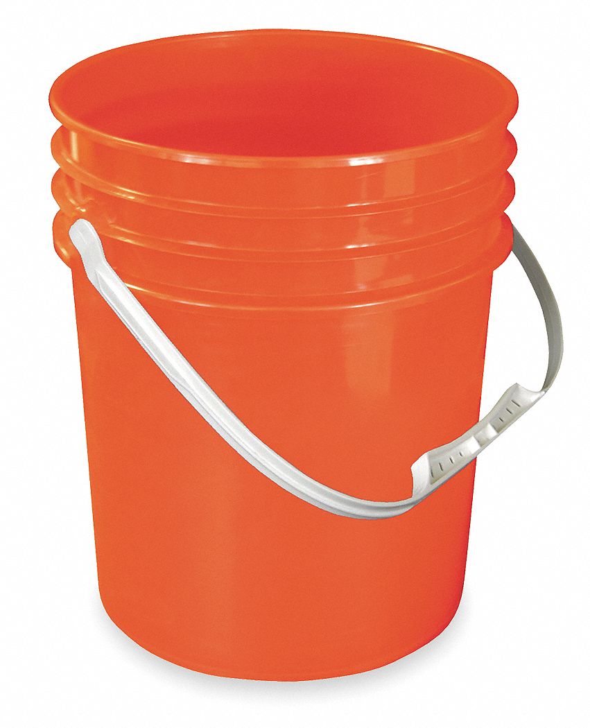VESTIL Balde de Plástico Redondo, Color Rojo de 5.4 gal., Material ...