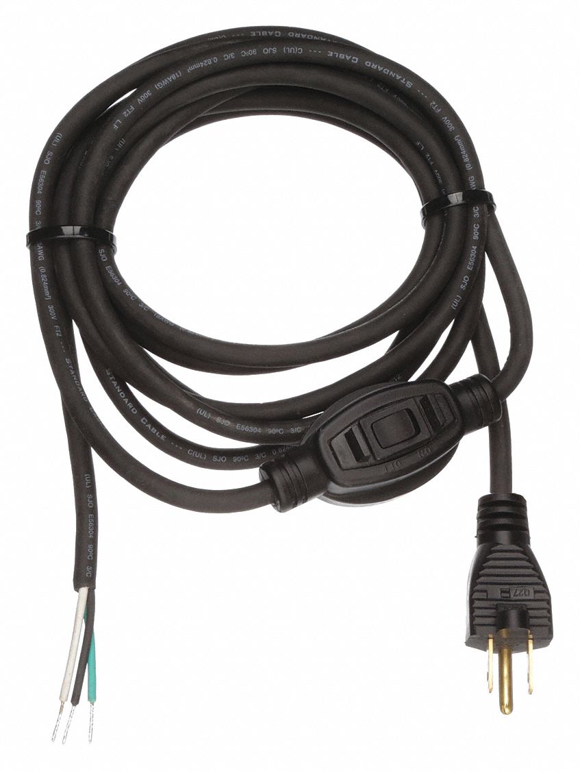 12 ft Lg, NEMA 5-15P Plug, Power Cord - 1TNB3|1TNB3 - Grainger
