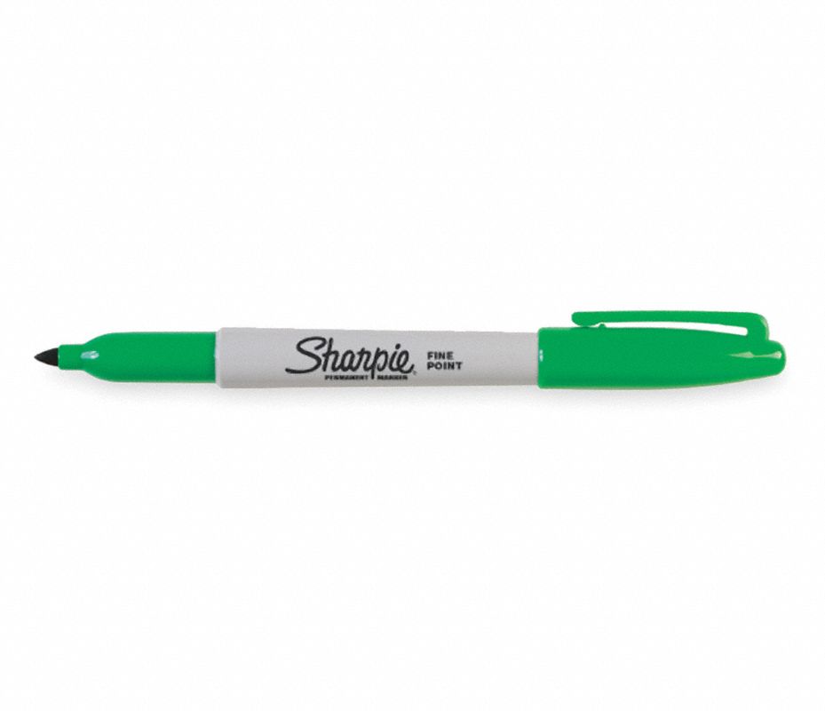 SHARPIE Marcador Permanente Verde , Tamaño de la Punta Final , Piezas ...