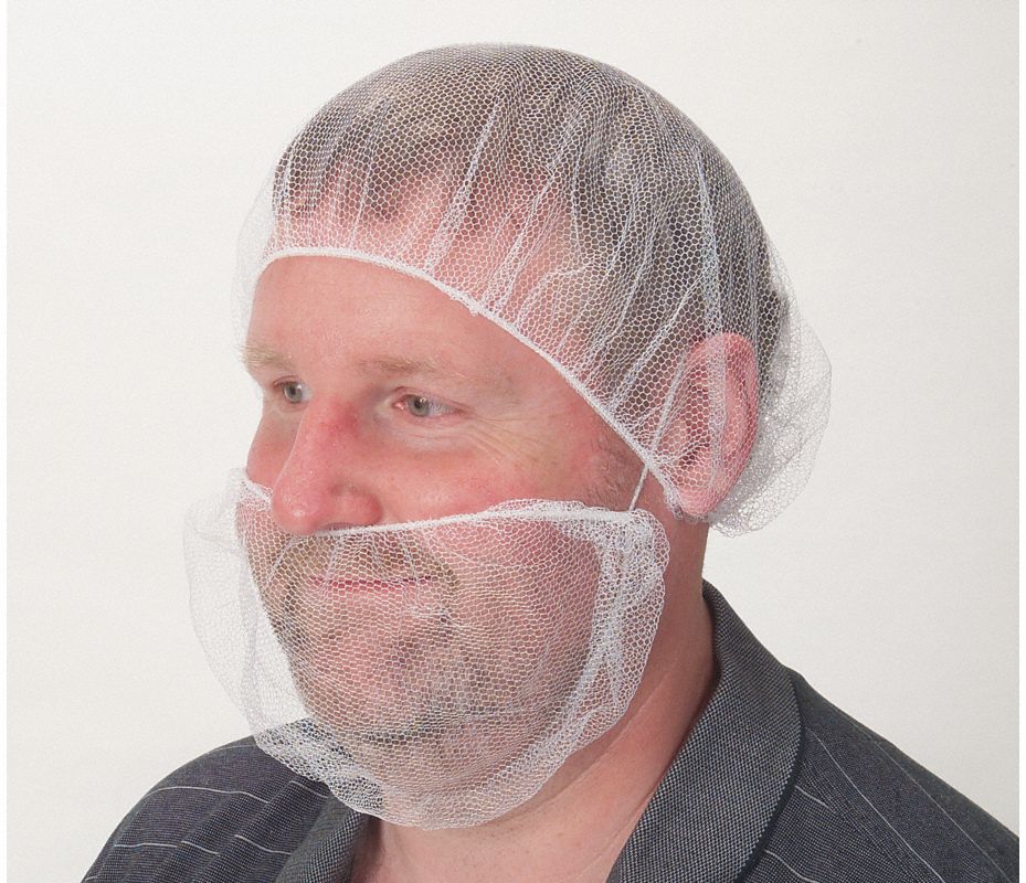 CONDOR Cubre Barba Poliéster Blanco 18" Paquete con 100 - Cubrebarbas ...