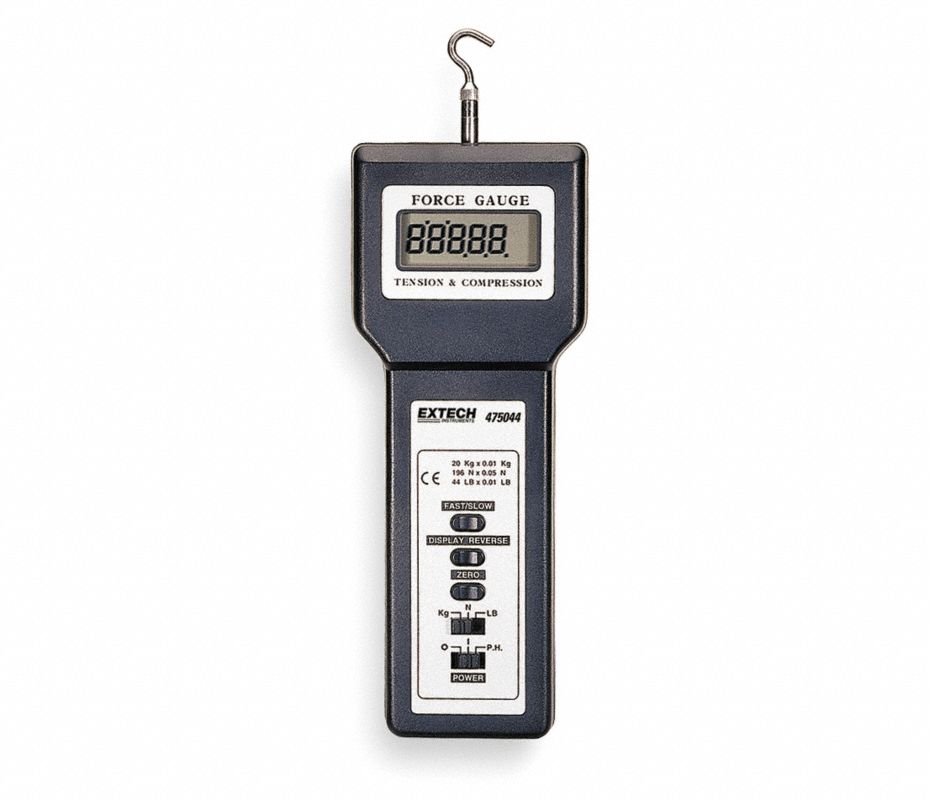 EXTECH Cal. de Fuerza , Rango 44 lb../20kg/196 N - Medidores de Fuerza ...