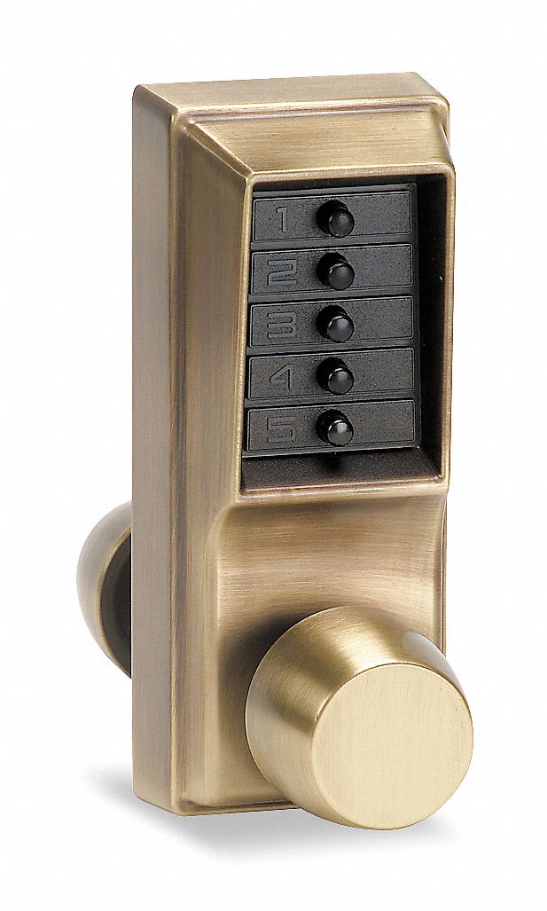 SIMPLEX, Brass, Mechanical Push Button Lockset - 1U092|1011-05-41 ...