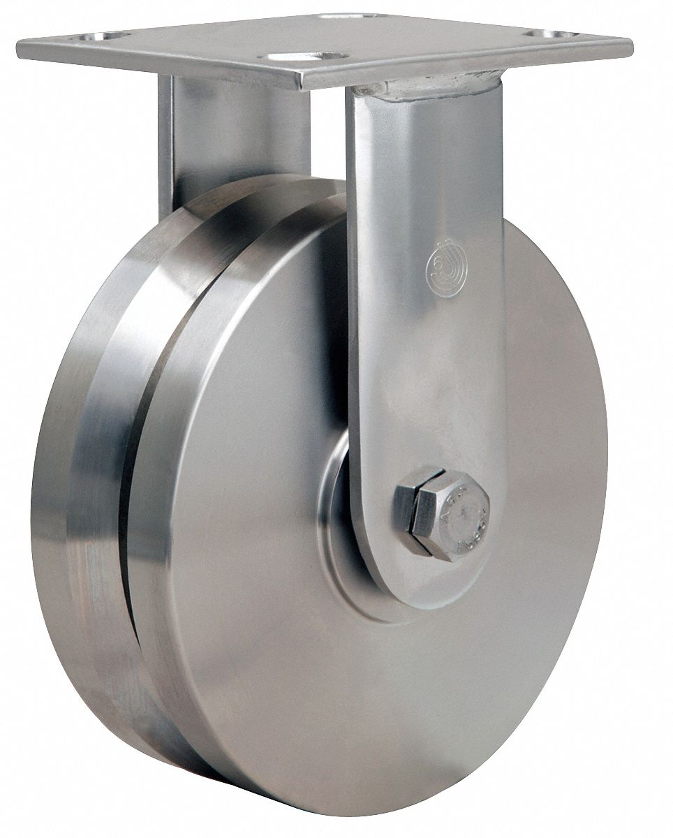 HAMILTON, Rigid, Stainless Steel, Plate Caster - 1UBL8|R-STA-6SVB ...