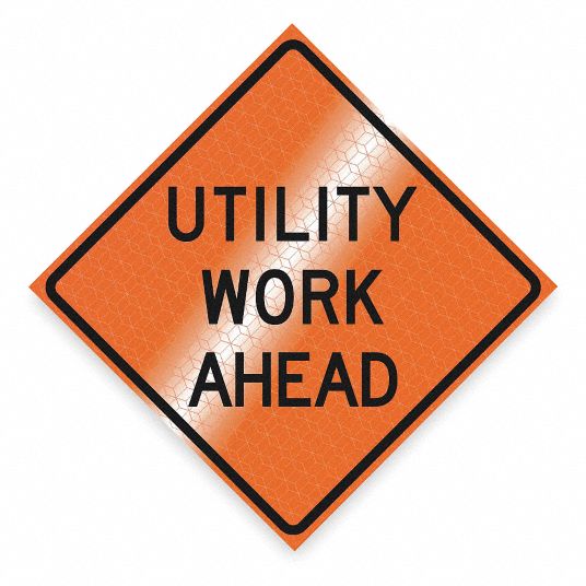 Traffic Sign, Vinyl, Sign Background Color Orange - Grainger