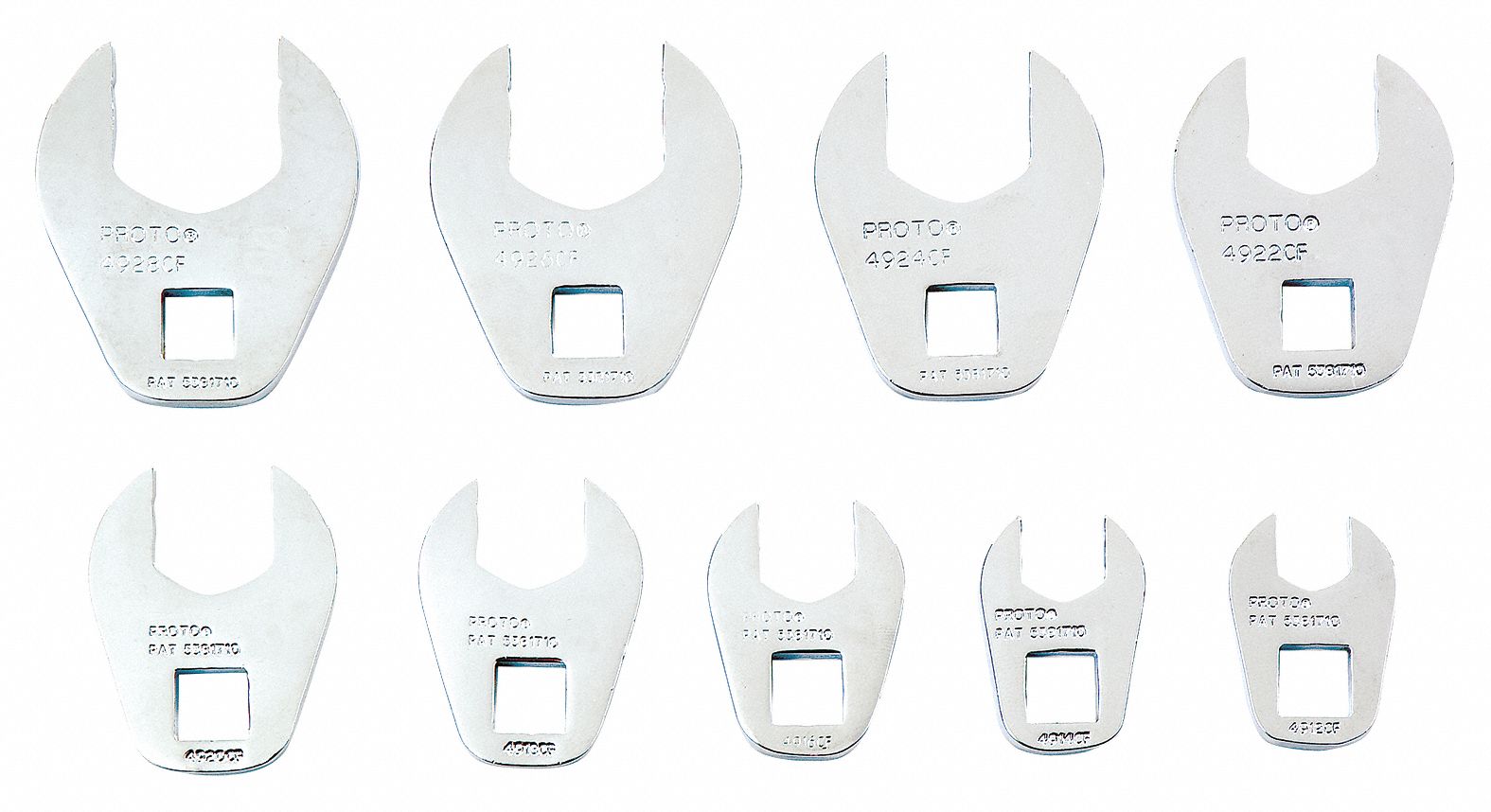 PROTO, Alloy Steel, Chrome, Crowfoot Socket Set - 1UDT7|J49004CF - Grainger