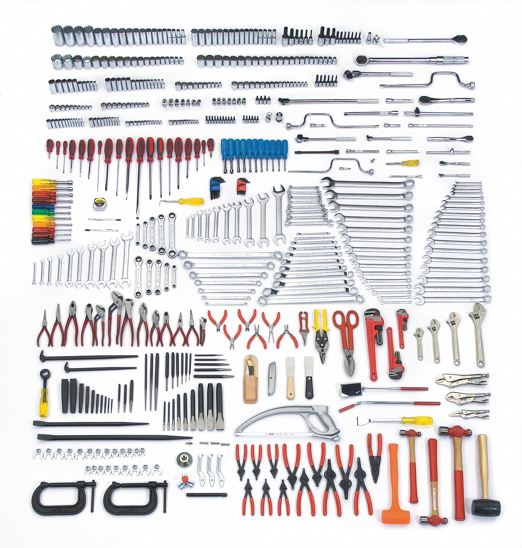 PROTO, 558 Total Pcs, Metric/SAE, Master Tool Set - 1UDX4|JCS-0558MAS ...