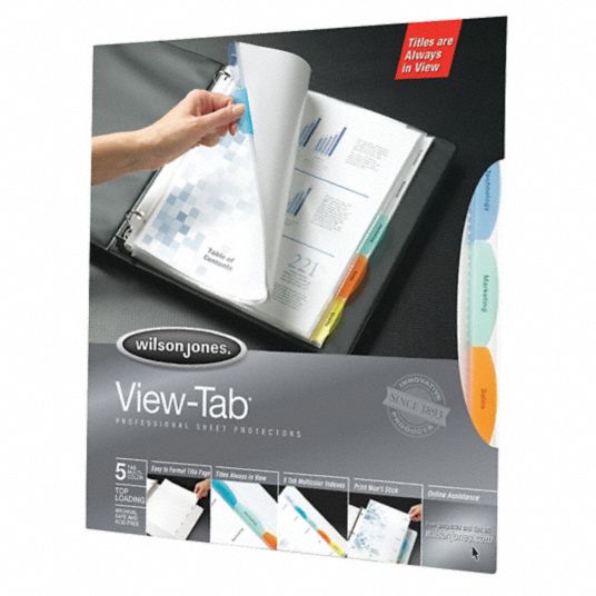 WILSON JONES, 8 Tabs, Multicolor, Sheet Protector - 1UEC7|W55115A ...