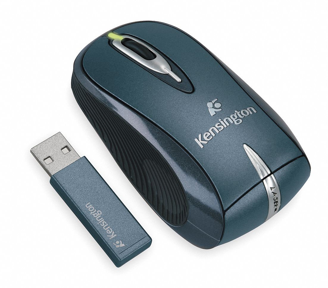 Wireless Mouse, Laser, Blue, USB - Grainger