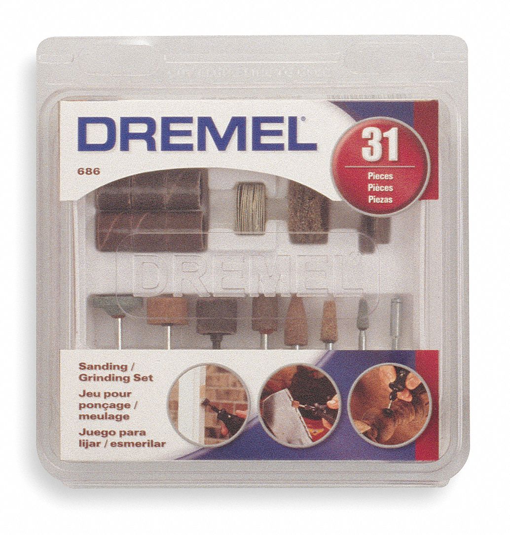 DREMEL, Sanding/Grinding Attachment Set, 31 Pieces, Sanding/Grinding ...