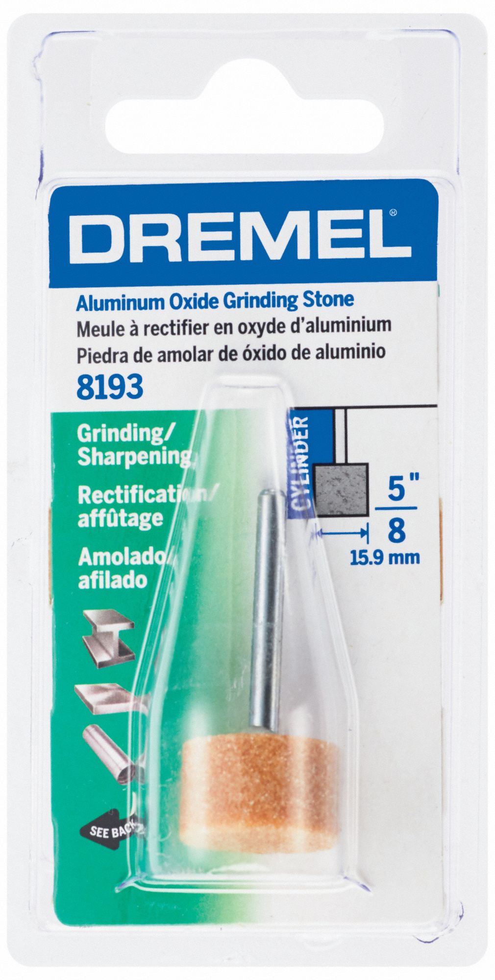 DREMEL Abrasive Point: Cylinder, 5/8 in Head Wd, 1 Pieces, Metal ...