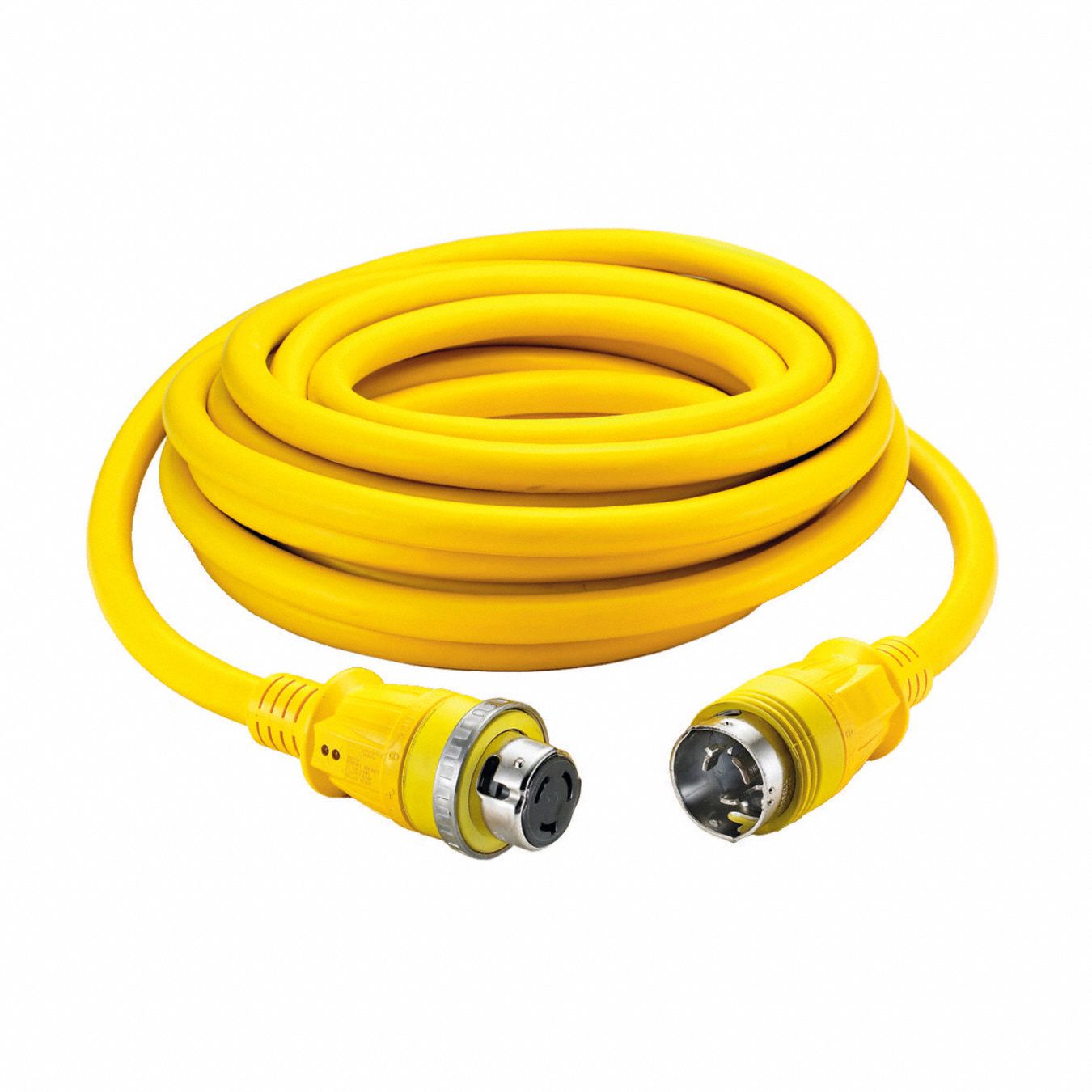 HUBBELL WIRING DEVICE-KELLEMS Lighted Extension Cord: 50 ft Cord Lg, 6 ...