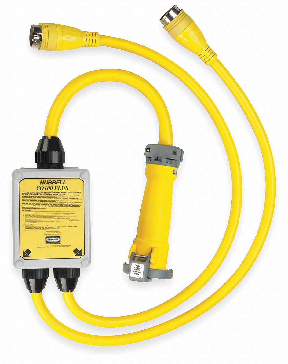 HUBBELL WIRING DEVICE-KELLEMS, (2) 50A 125/250V Locking, 2 AWG/6 AWG ...