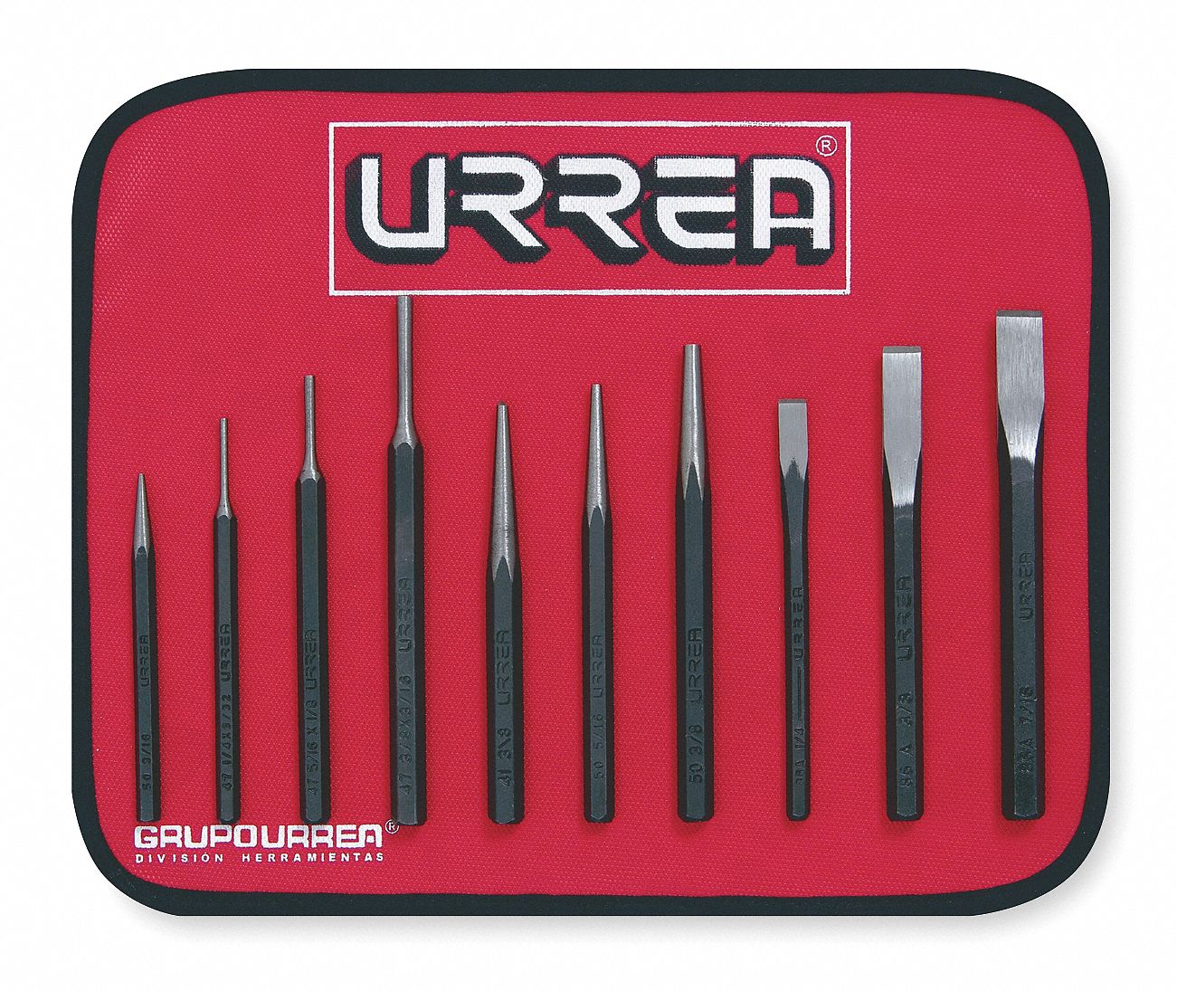 URREA Juego de Punzones y Cinceles Acero Microaleado 11 piezas - Juegos de Punzones y Cinceles ...