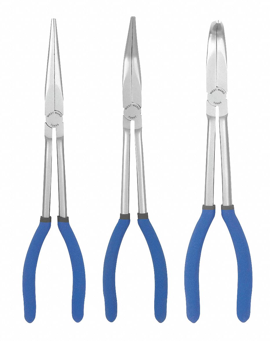 WESTWARD Juego de Pinzas de Punta Larga pinzas Azul - Juegos de Pinzas ...