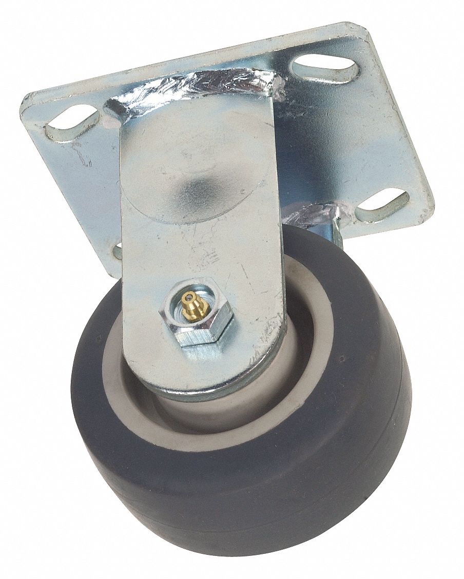 GRAINGER APPROVED 1ULJ1 Plate Caster,Rigid,Rubber,5 5/8"H 1ULJ1 ...