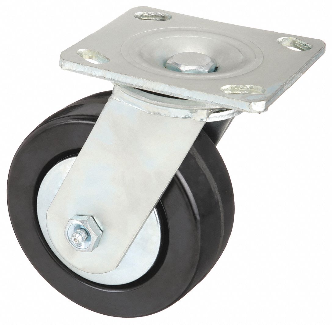 5 in Wheel Dia., 1000 lb, Debris-Resistant Standard Plate Caster ...