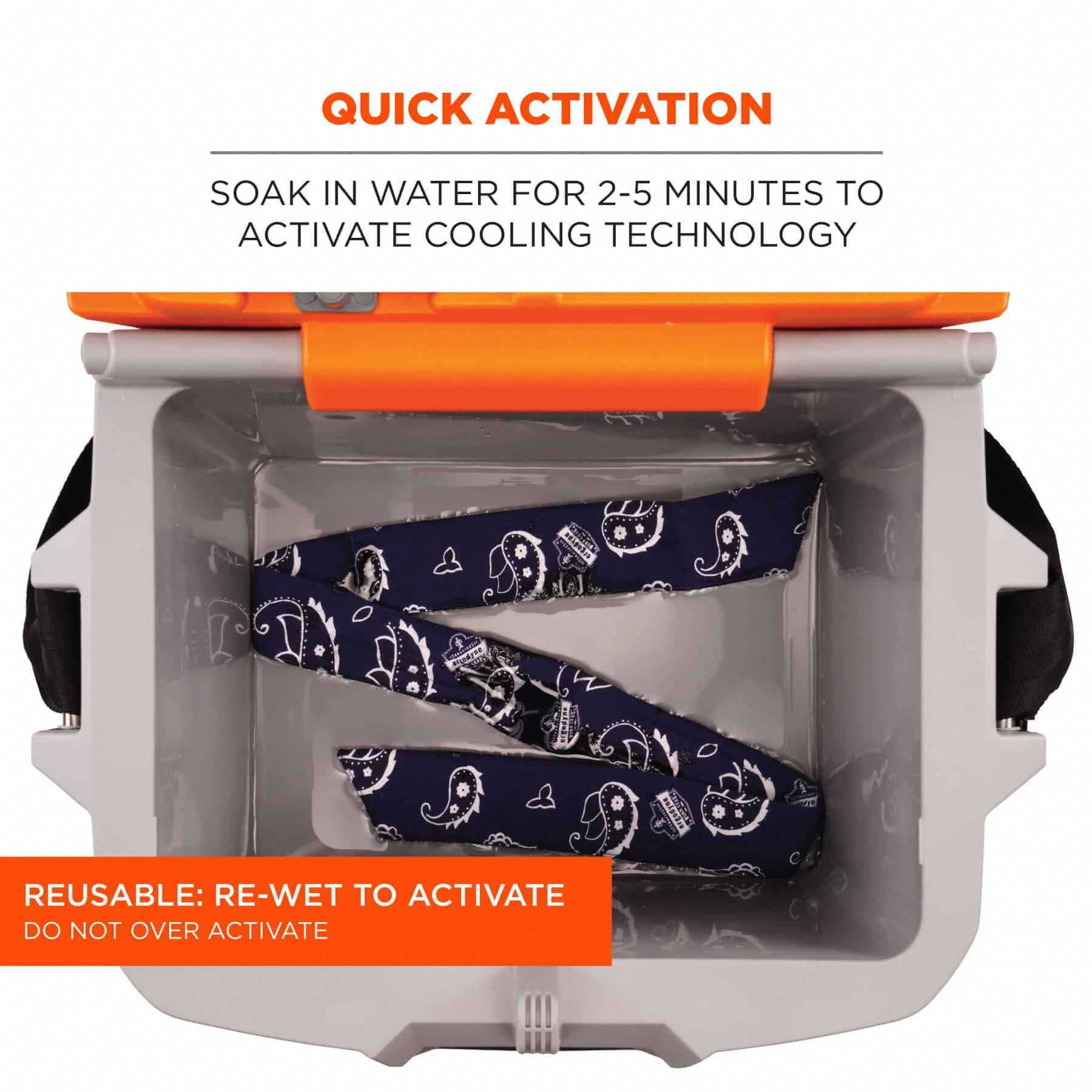 CHILL-ITS BY ERGODYNE Evaporative Cooling Bandana: Navy, Universal ...