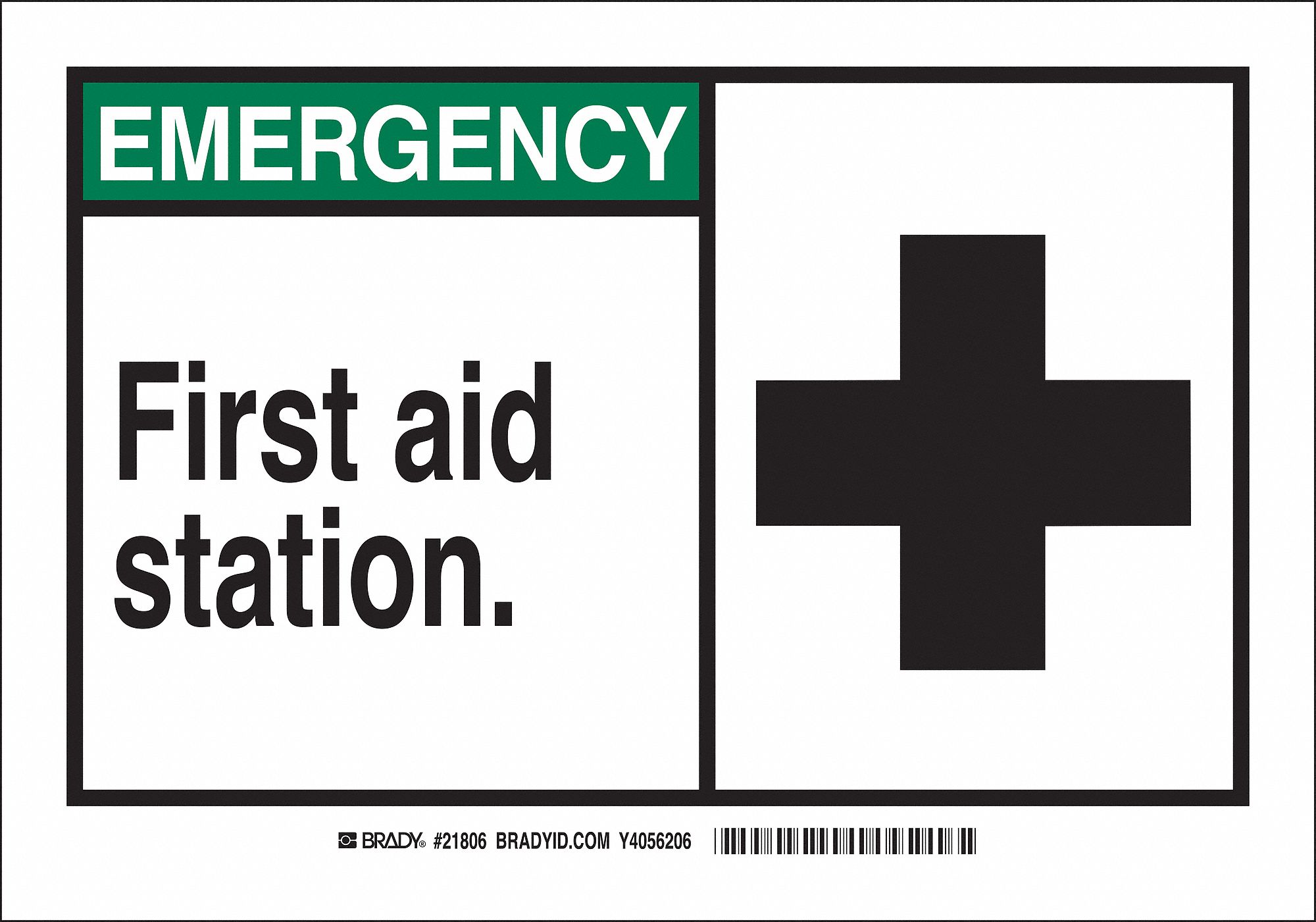Mounting Holes Sign Mounting, Not Retroreflective, First Aid Sign ...