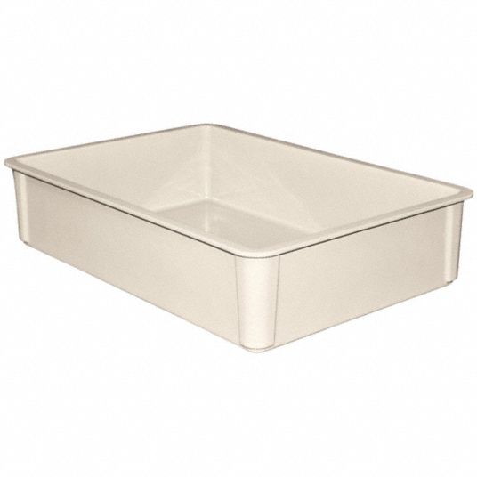 MOLDED FIBERGLASS, 9.5 gal, 25 3/4 in x 17 3/4 in x 6 in, Stacking Tote ...