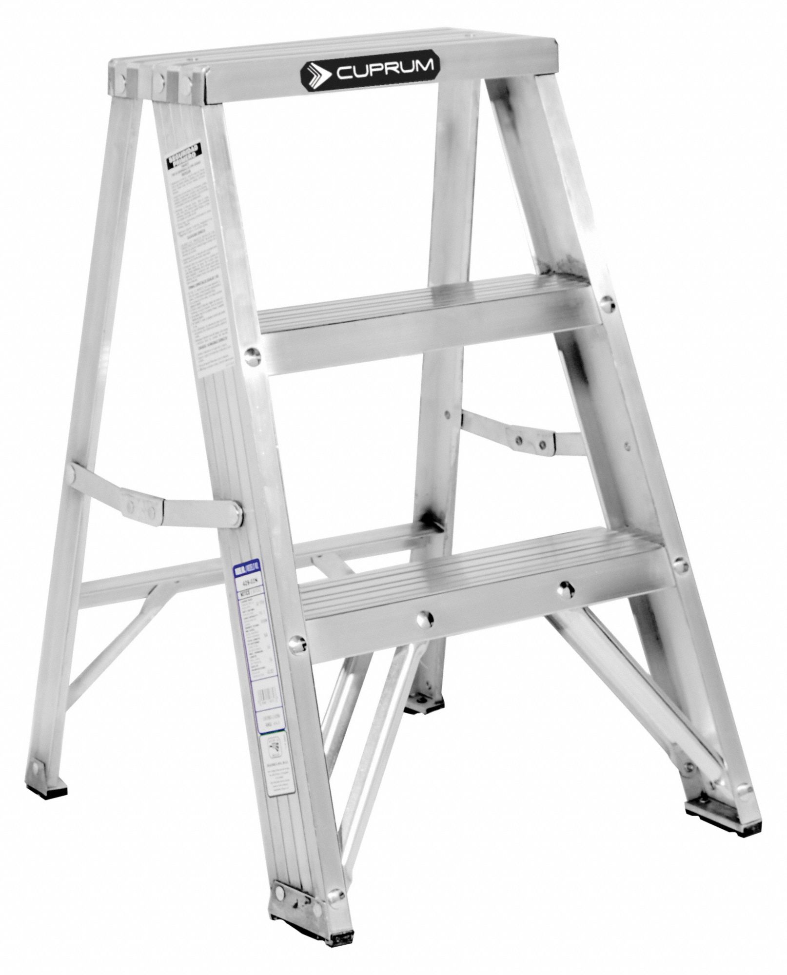 CUPRUM Escalera Taburete, Plateado, 2, 26", Aluminio - Bancos Escalera ...