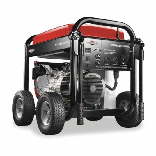 BRIGGS & STRATTON Portable Generator, Conventional, Generator Fuel Type ...