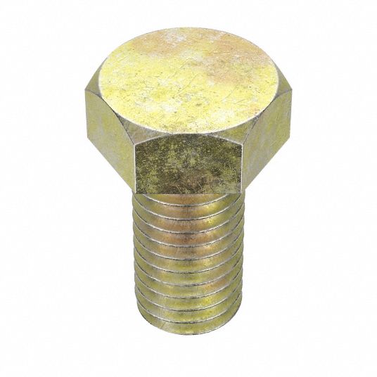 Steel, Zinc Yellow, Hex Head Cap Screw - 1UY11|454294-PG - Grainger