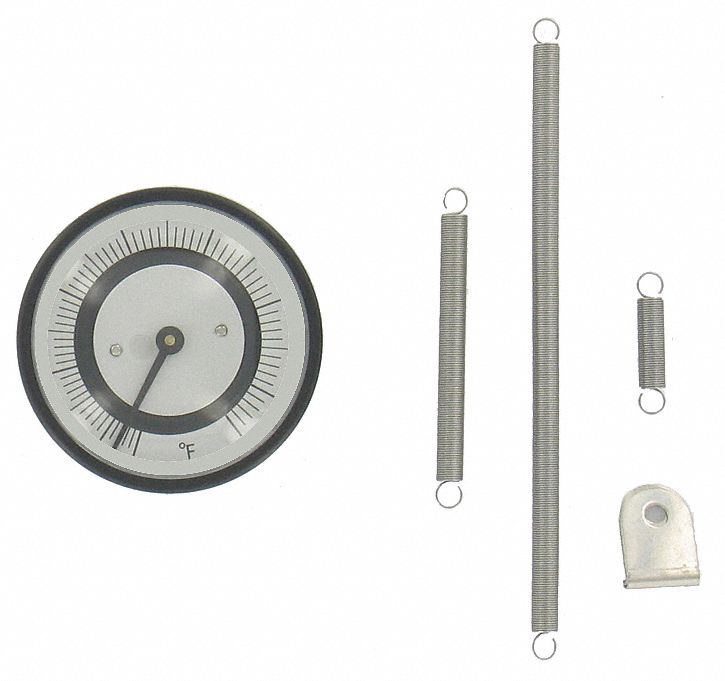 DWYER Spring Pipe Mount Dial Thermometer, 70° to 370°F, Spring, For ...