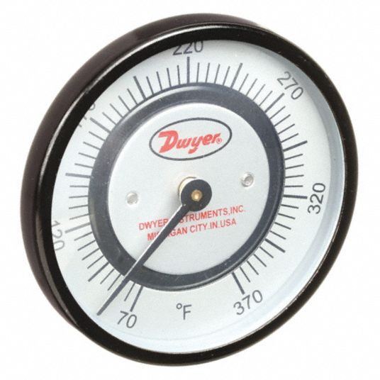 70° to 370°F, For 3/4 in to 6 in Pipe Dia, Spring Pipe Mount Dial ...