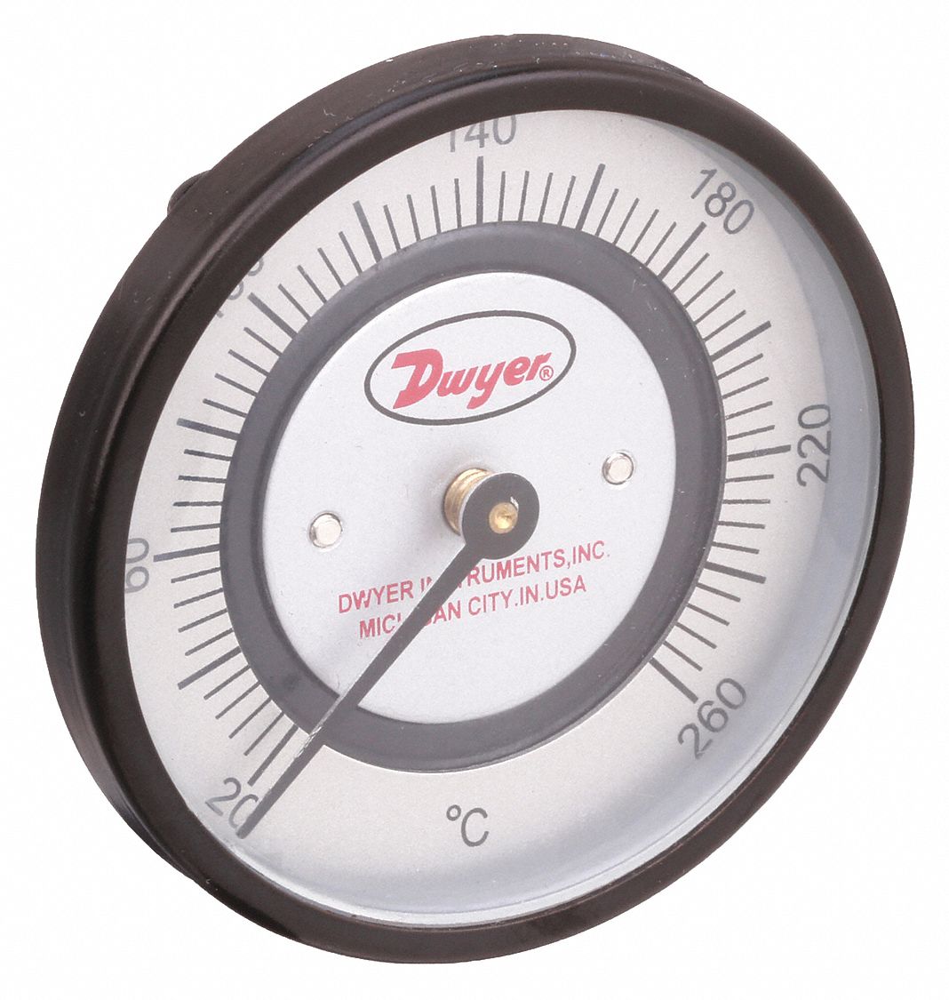 20° to 260°C, For 3/4 in to 6 in Pipe Dia, Spring Pipe Mount Dial ...