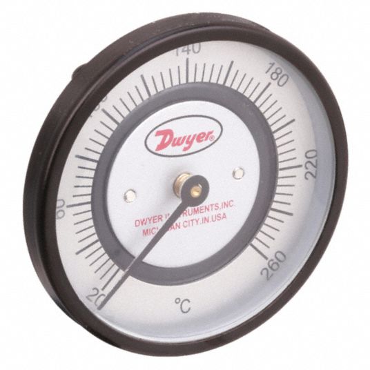 20° to 260°C, For 3/4 in to 6 in Pipe Dia, Spring Pipe Mount Dial ...