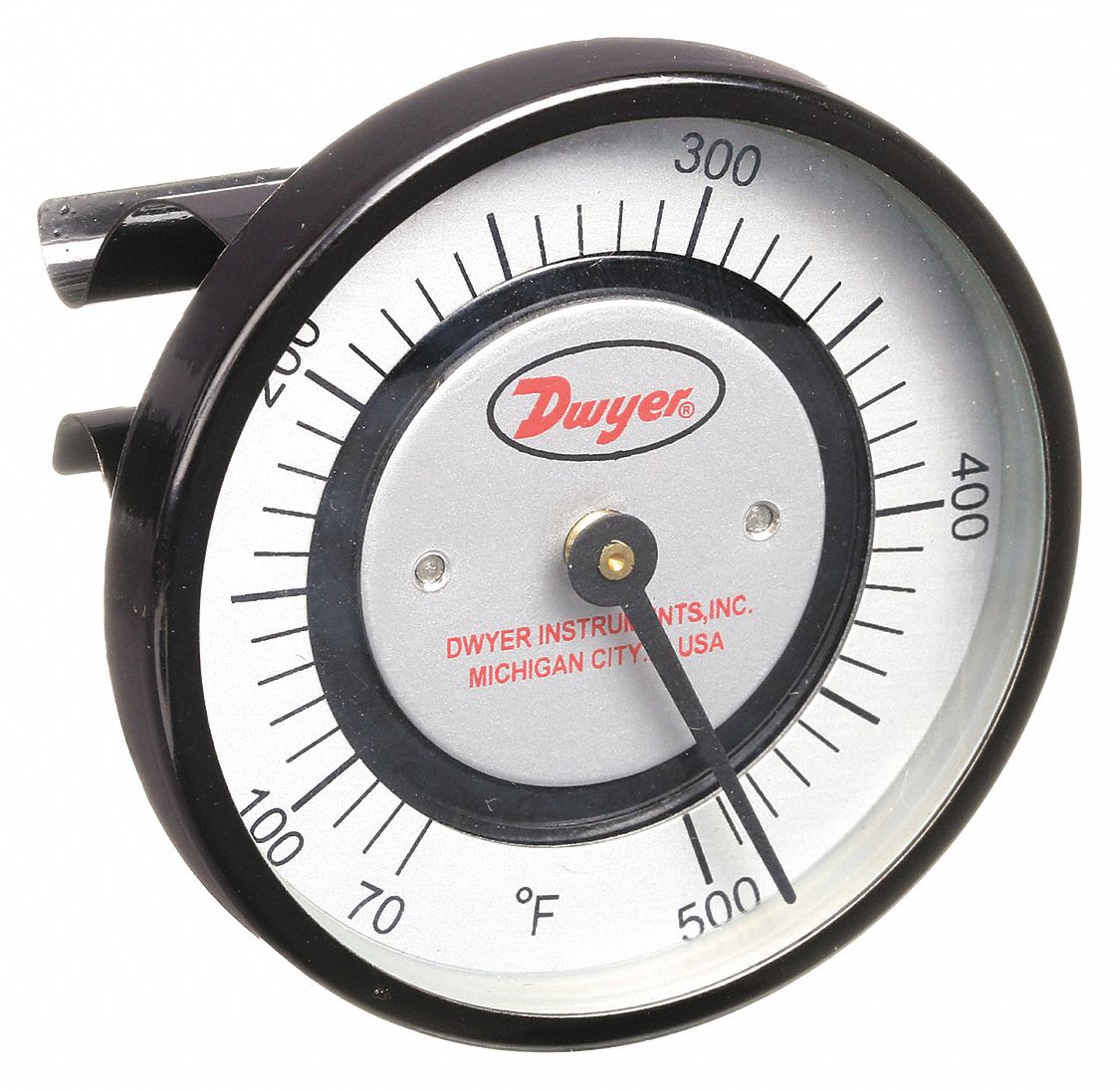 DWYER, 70°F to 500°F, +/- 2% Accuracy, Clip Pipe Mount Dial Thermometer ...