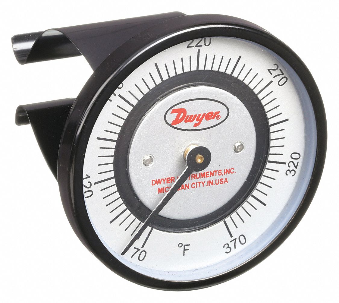 70° to 370°F, For 1 5/8 in to 2 3/8 in Pipe Dia, Clip Pipe Mount Dial ...