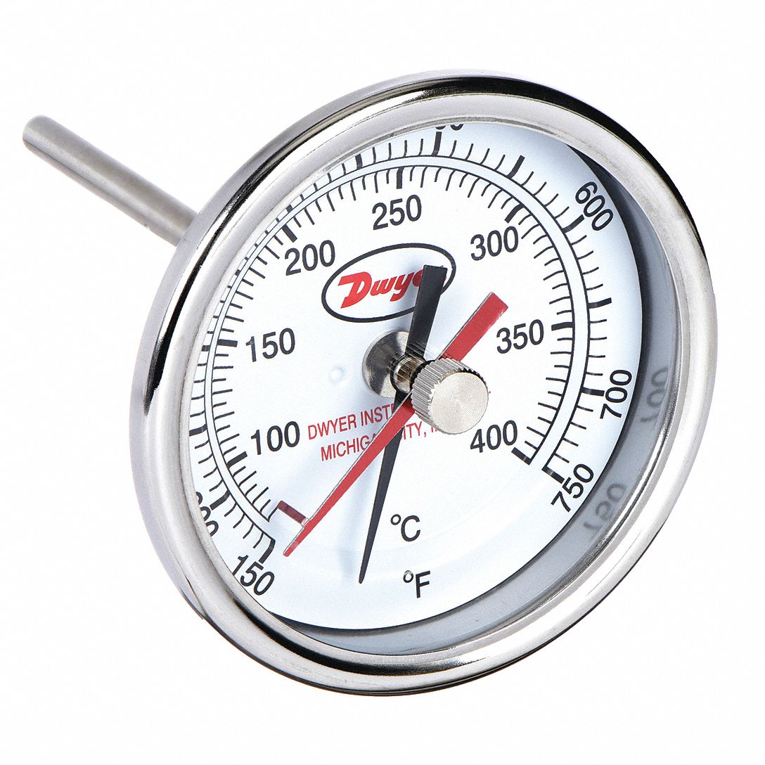 DWYER, 150°F to 750°F to 65.5°C to 398.9°C, +/- 2% Accuracy, Min/Max ...