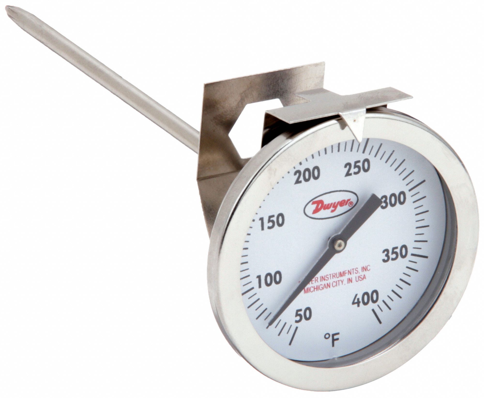 DWYER, 50°F to 400°F, +/- 2% Accuracy, Clip On Dial Thermometer - 1UZK5 ...