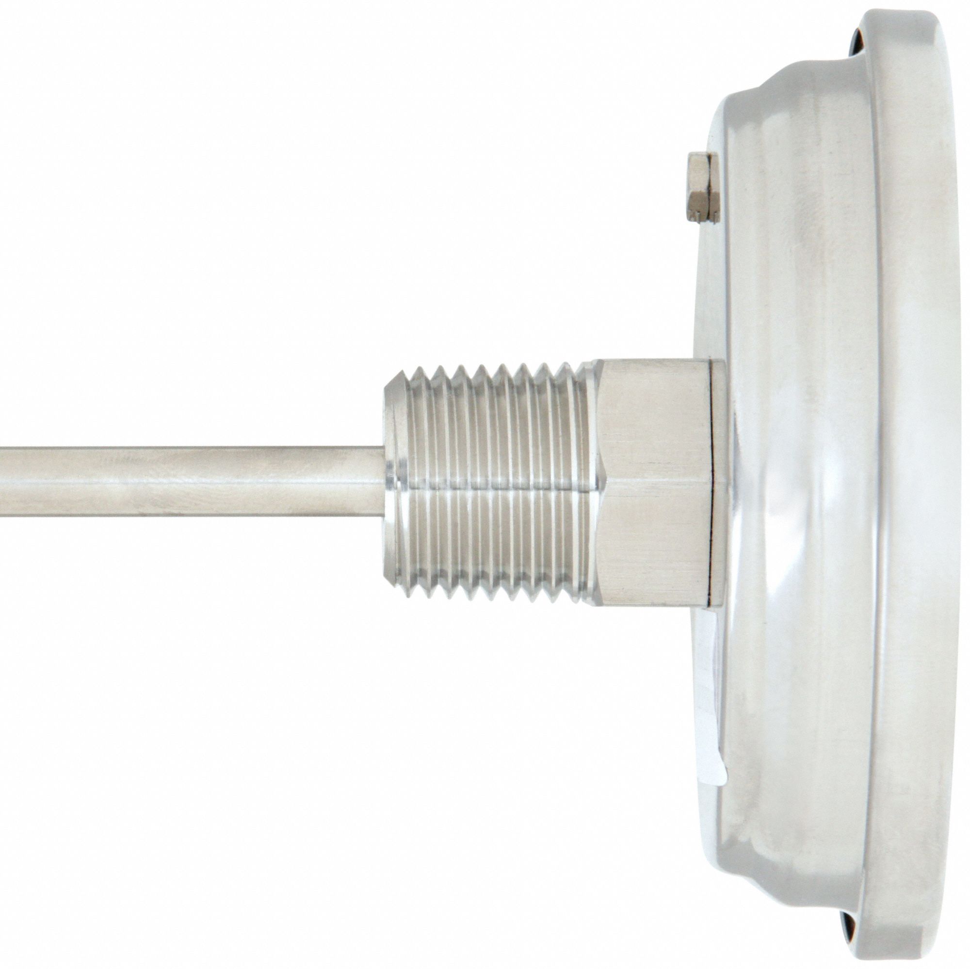 DWYER Long Reach Dial Thermometer: Back, 0° to 200°F, 1/2 in NPT, 3 in ...