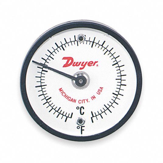 DWYER Magnetic Dial Thermometer: 0° to 500°F/-20° to 260°C, 2 in Dial ...