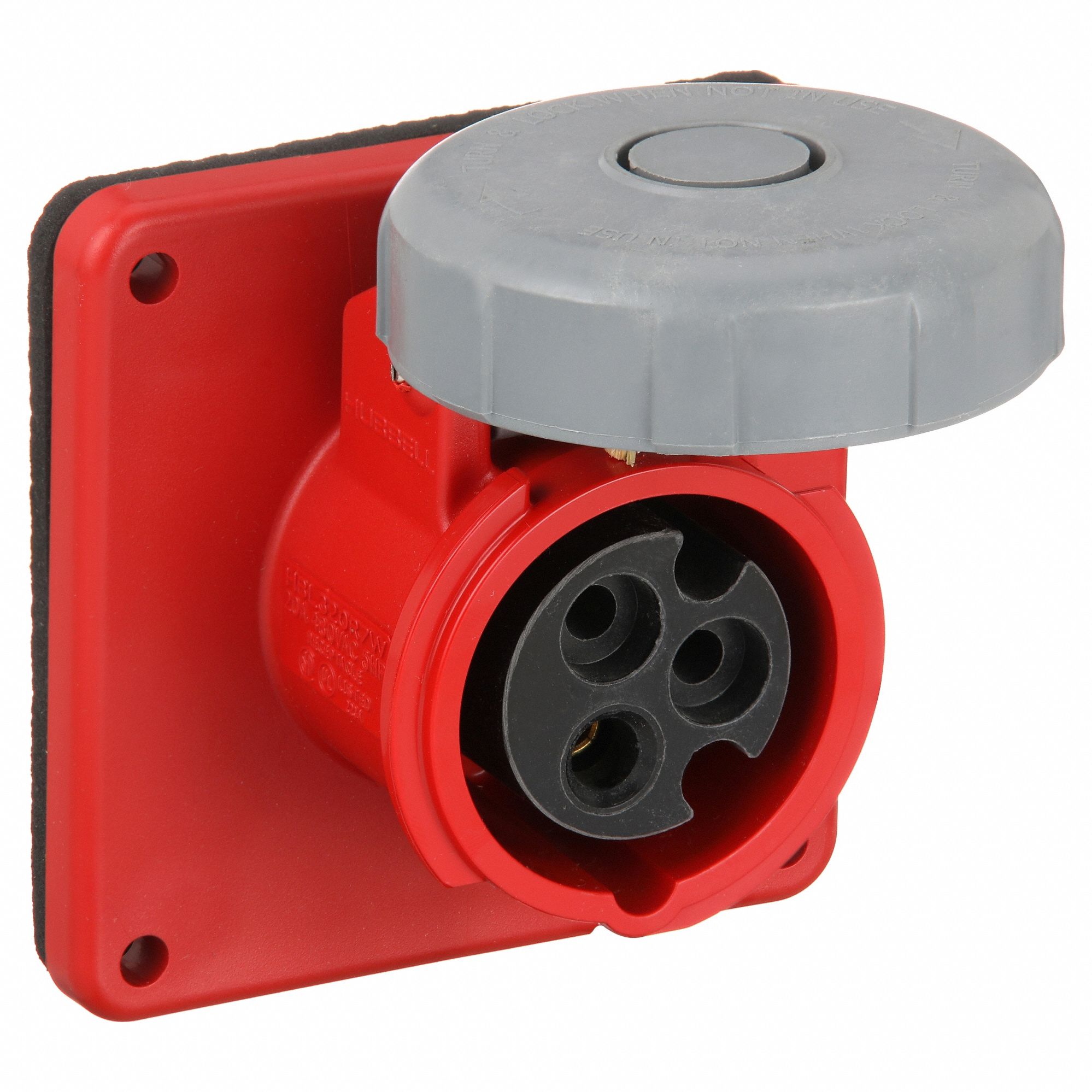 20 A, 480V AC, Watertight Pin and Sleeve Receptacle - 1VCK1|HBL320R7W ...