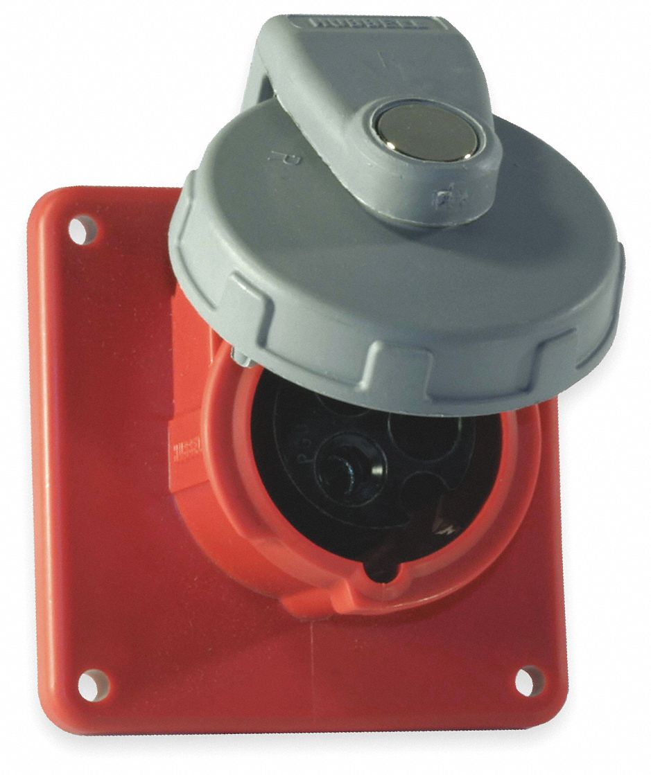 HUBBELL HBL320R7W WT Pn&Slv Rec,Red,20 A;2Pl,Single 1VCK1 783585403458 ...