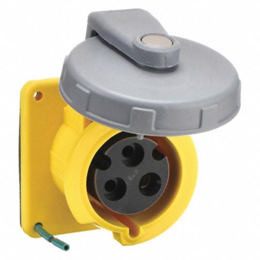 30 A, 125V AC, Watertight Pin and Sleeve Receptacle - 1VCK4|HBL330R4W ...