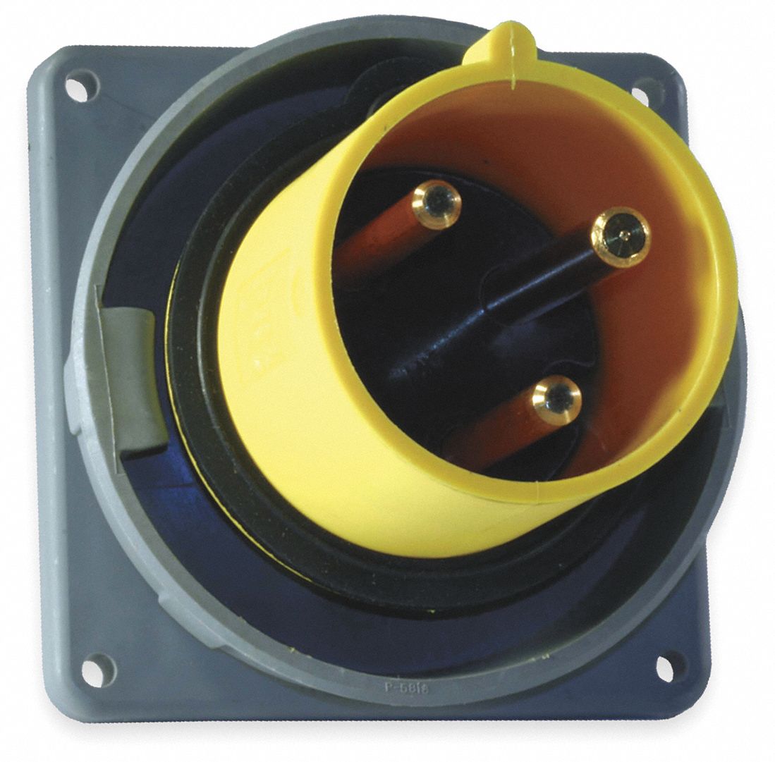 60 A, 125V AC, Watertight Pin and Sleeve Inlet - 1VCL1|HBL360B4W - Grainger
