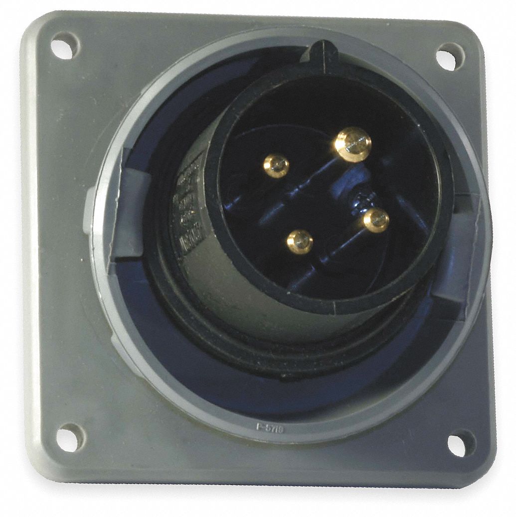 20 A, 600V AC, Watertight Pin and Sleeve Inlet - 1VCN2|HBL420B5W - Grainger