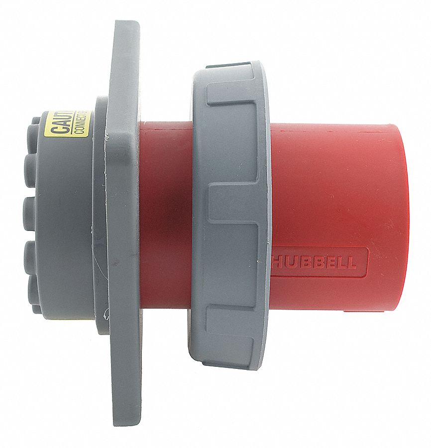 HUBBELL HBL460B7W WT Pin and Sleeve Inlet,Red,3P;4W,60 A 1VCN8 ...