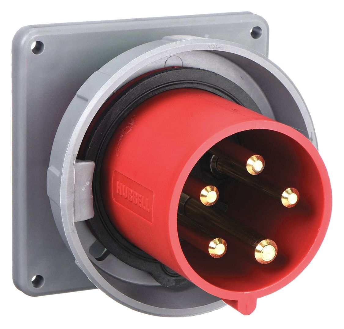 60 A, 277/480V AC, Watertight Pin and Sleeve Inlet - 1VCT5|HBL560B7W ...